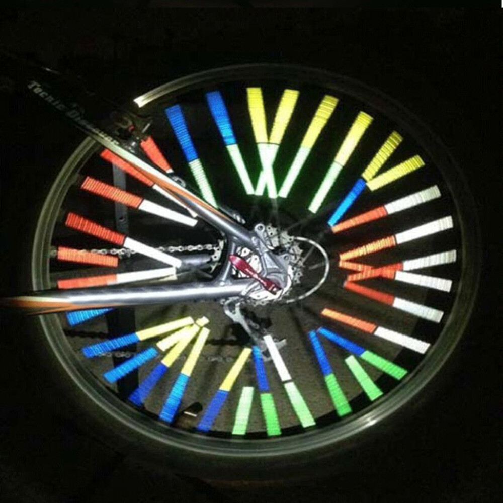 Reflective Bike Wheel Spoke Stickers - 3 Pack (Red/Blue/Yellow) | eBay