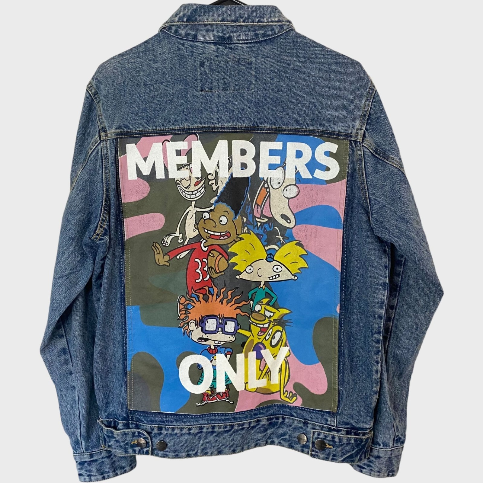 Members Only Nickelodeon Cartoon Denim Jacket Mens Me… - Gem