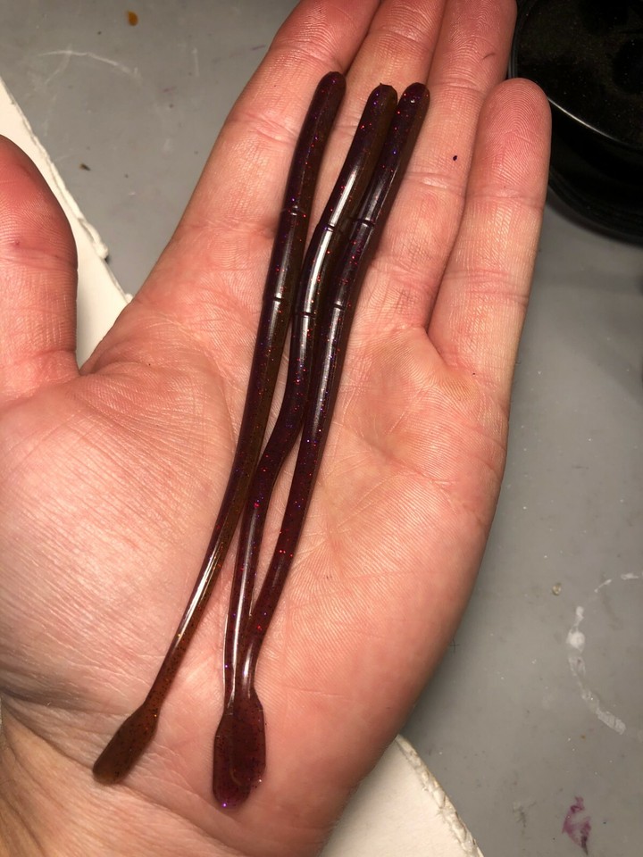 Robo Worm Style Drop Shot Finesse Straight Tail Worm Bass Fishing Lure ...