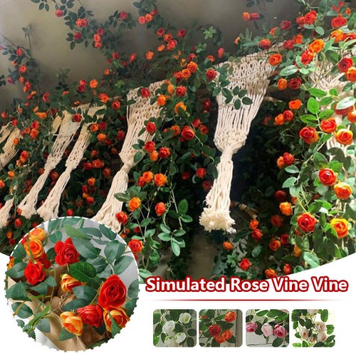 Artificial Rose Flower rattan for Wedding Garden Arch Decor DIY Fake ...