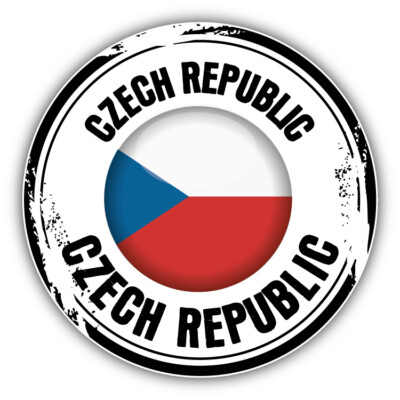 Czech Republic Flag Grunge Label Car Bumper Sticker Decal - ''SIZES ...