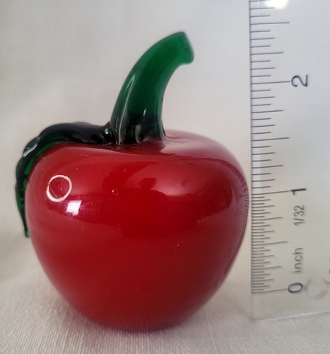 Art Glass-Red Apple Fruit Vegetables Vintage Hand Blown Glass 2.5 ...
