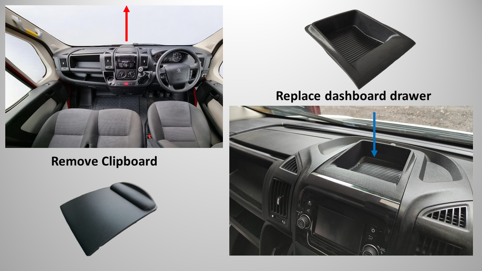 3D Printed Dashboard Drawer for Peugeot Boxer Citroen Relay Fiat Ducato ...