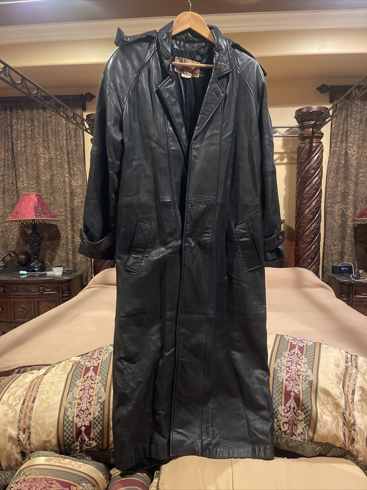 Midway Vintage Long Genuine Black leather Jacket - Gem
