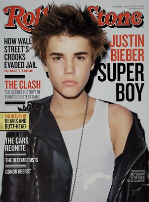 JUSTIN BIEBER March 2011 Rolling Stone Magazine THE CLASH, CARS ...