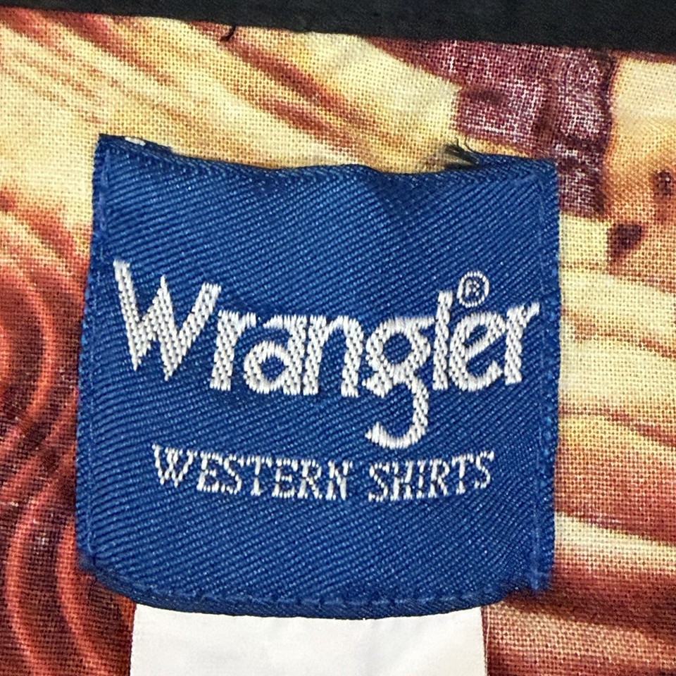 Vintage Wrangler Western Shirt XL Bull Rider Rodeo Split Panel Graphic ...