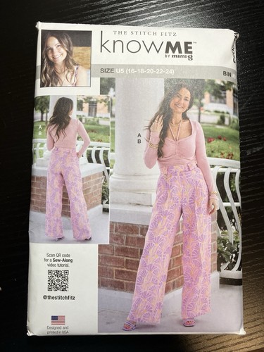 Know Me Mimi G Pattern ME2053 Shirred Tops Wide Leg Pants Sizes 16 18 ...