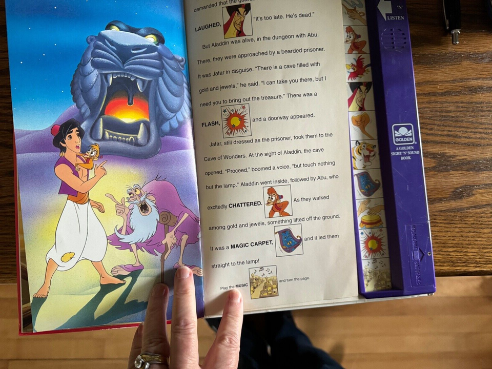 Golden Sound Story Disney Aladdin Sight Sound Book Electronic Storybook ...