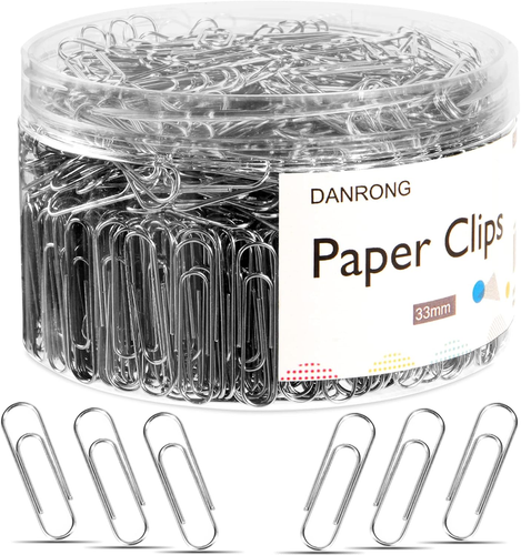 Silver Medium Paper Clips, 750 Pack Paperclips 1.3 Inch (33 Mm) Paper ...