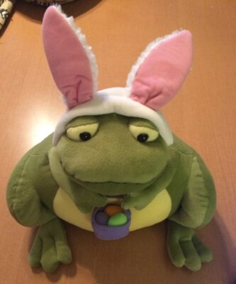 FIGI Fat Frog With Bunny Ears And Easter Basket 10" | eBay