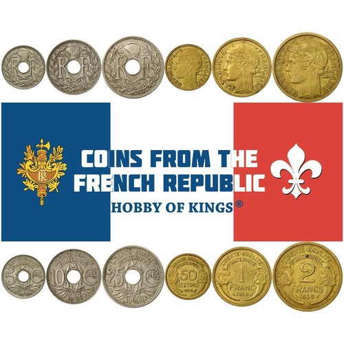 France | 6 Coin Set | 5 10 25 50 Centimes 1 2 Francs | 1931 - 1941 | eBay