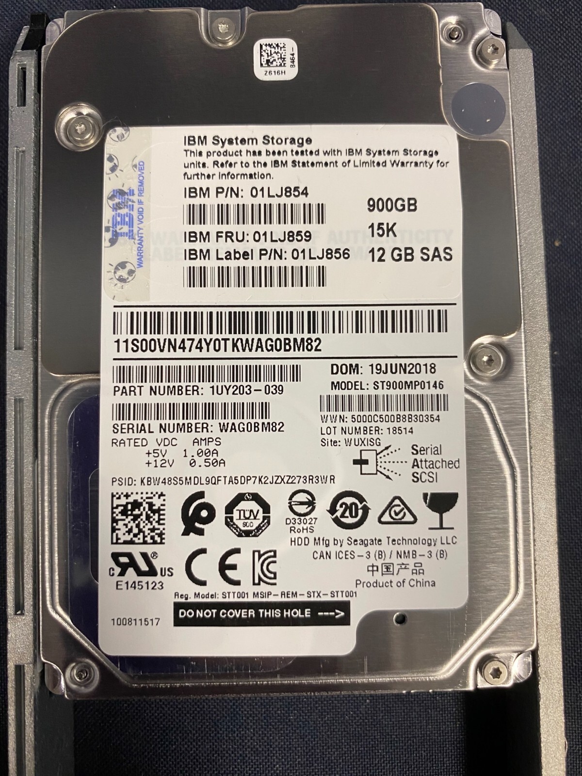 IBM 2078 AC59 900GB 15K 12GB SFF SAS 01LJ854 01LJ856 01LJ859 Drive ...