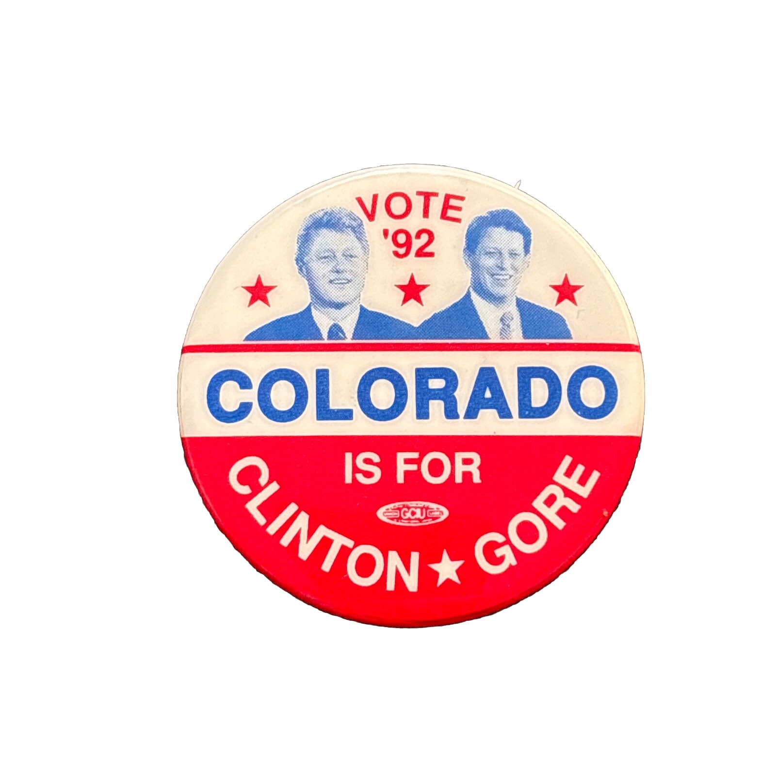 1992 Bill Clinton for President Colorado 50 State 1.5" Button Al Gore ...