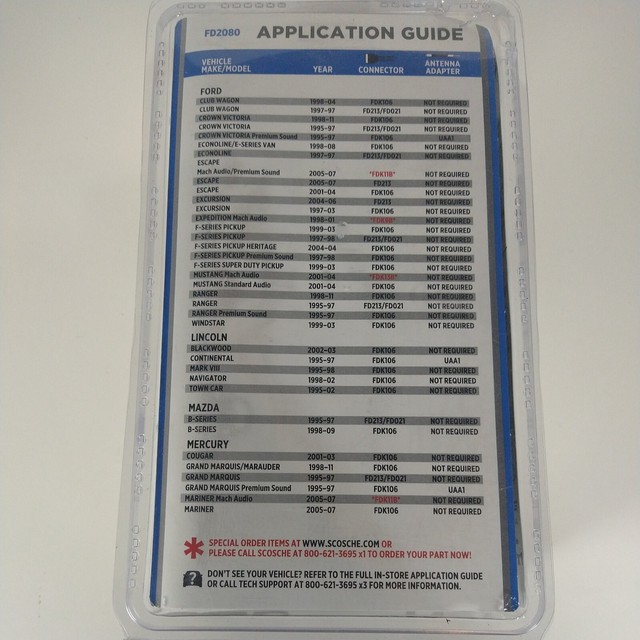 Scosche Fd3090 1995 up Ford Stereo Install Kit for sale online | eBay