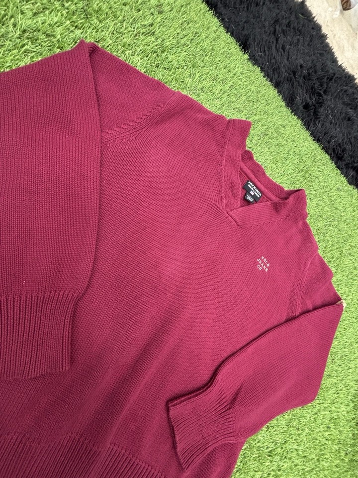 Vintage 90s Made In Hong Kong Polo Jean Co Red Knit Wear Sweater Size L ...