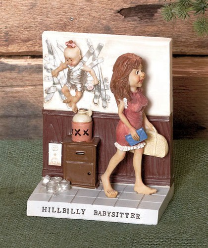 HILLBILLY BABYSITTER Figurine Statue Figure Gag Gift Rednecks Moms ...