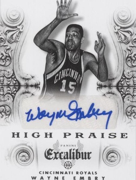 2014-15 Panini Excalibur - High Praise Signatures #12 Wayne Embry (AU ...