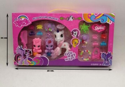 GIRLS' TOY SMALL LITTLE PONY DOLL SET WITH HAIRDRESSING ACCESSORIES ...