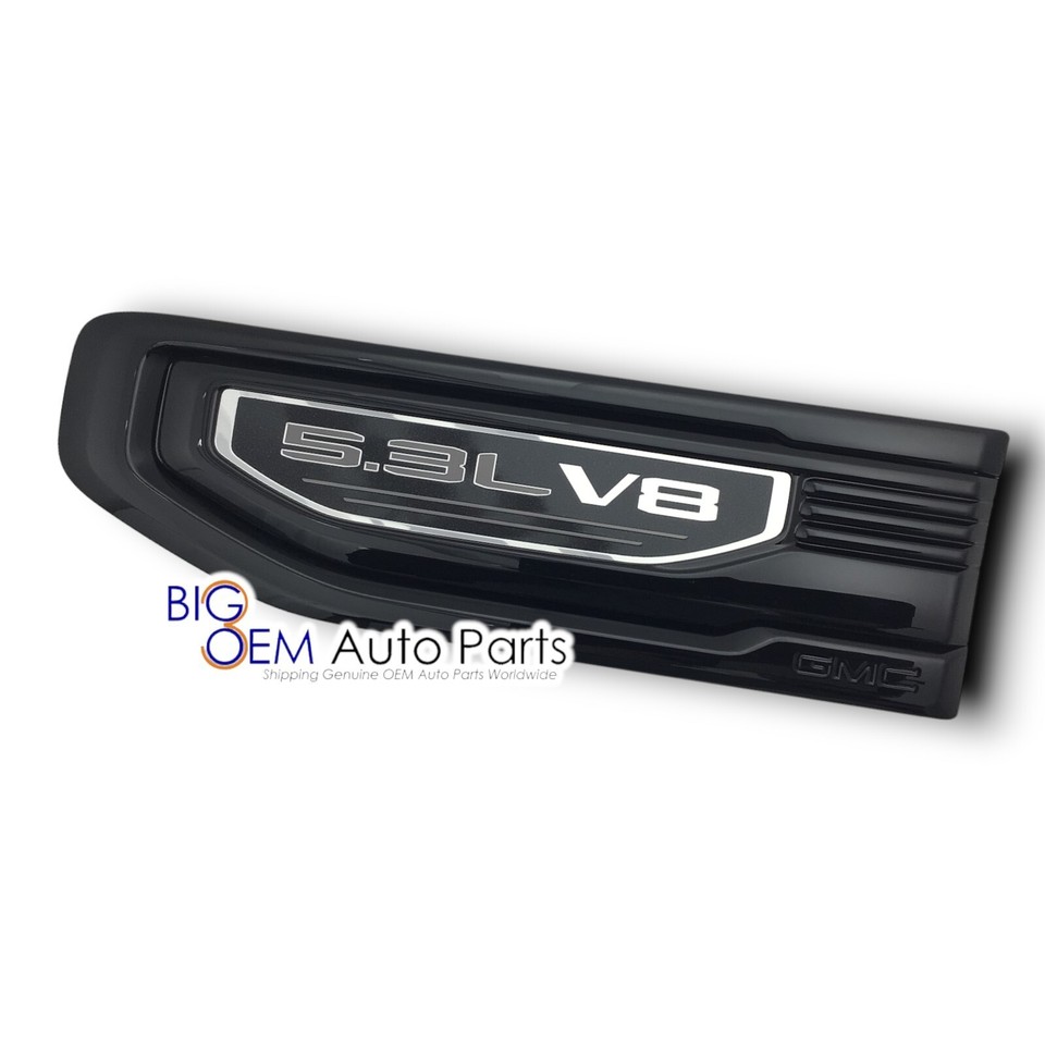 19-25 GMC Sierra 1500 5.3L V8 Driver Fender Vent Glossy Black Emblem GM ...
