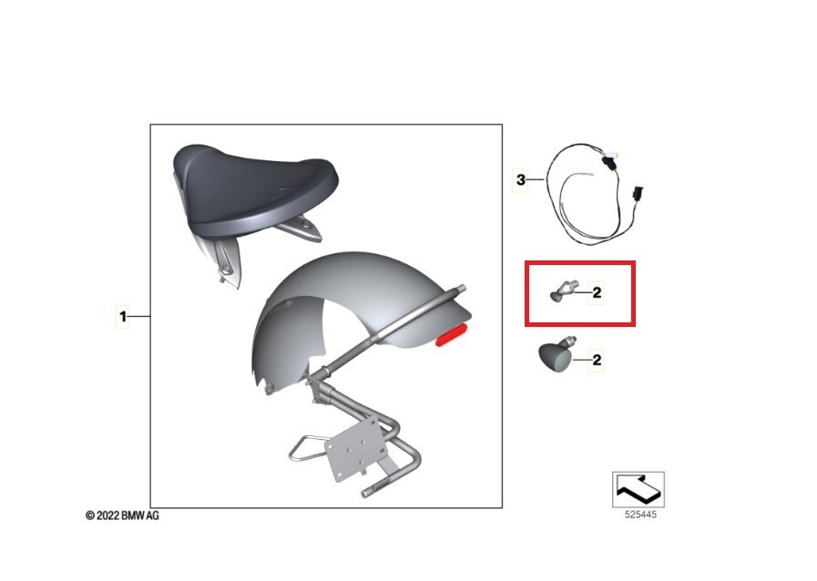 BMW Motorrad Genuine K34 R18 LED MINI REAR LIGHT INDICATOR SET Black ...