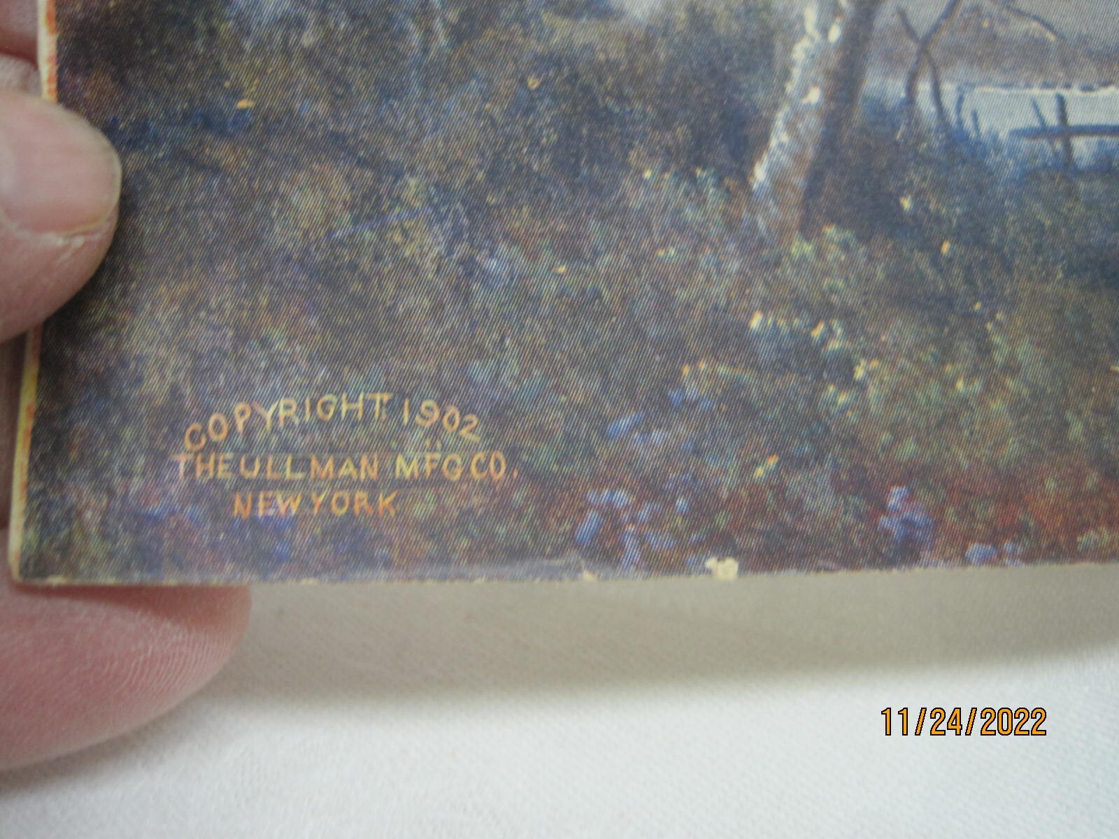 Antique 1902 Lithograph long picture of Pond Trees signed H. LeRoy | eBay