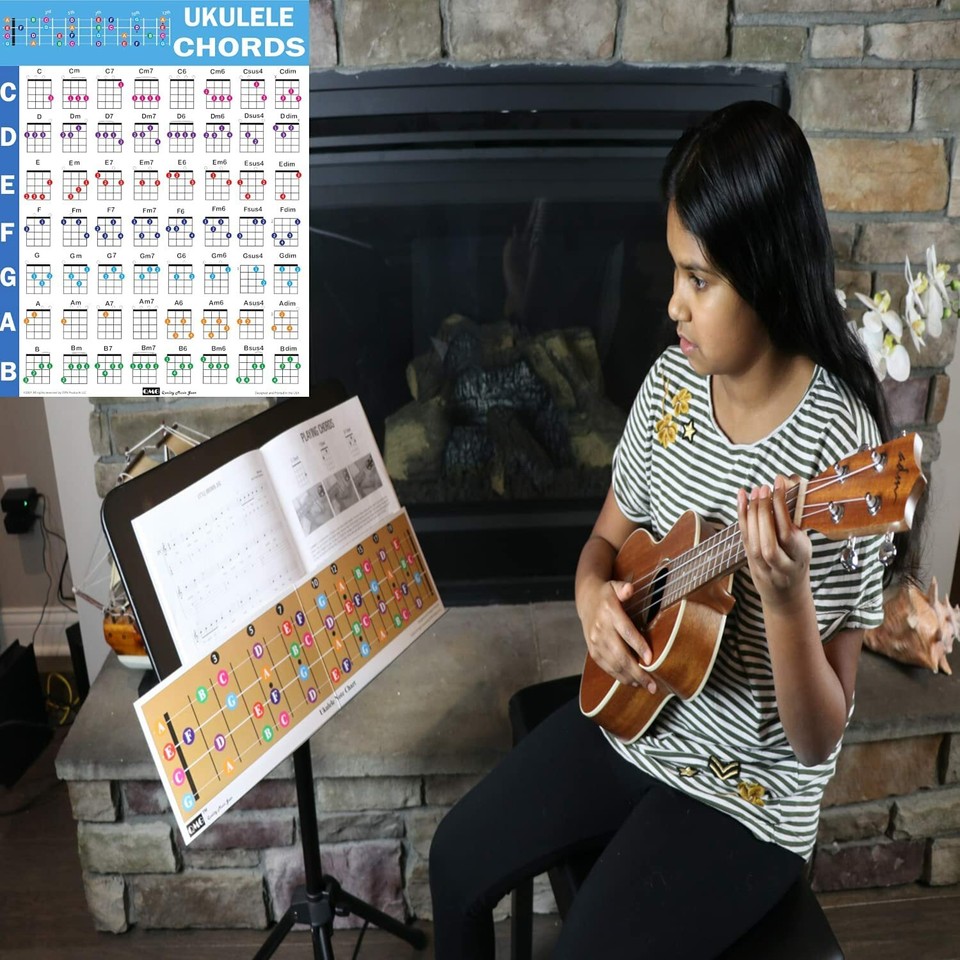 Ukulele Chord Poster (24"x30"), Educational Reference Guide for ...