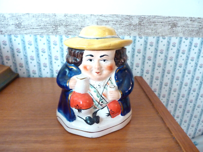 LOVELY ANTIQUE STAFFORDSHIRE TOBY STYLE TOBACCO JAR WITH LID - RARE | eBay