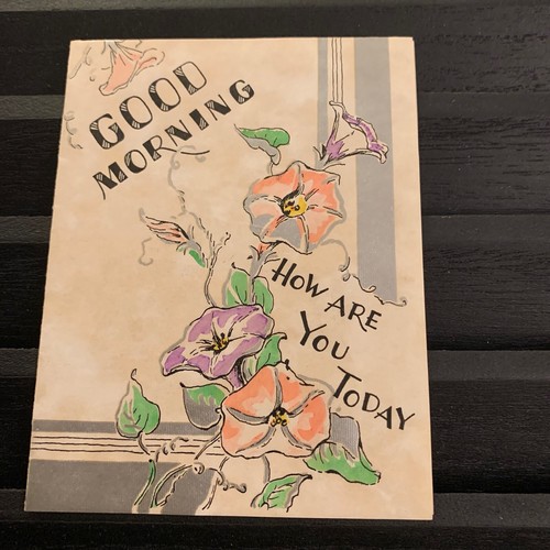 Vintage Greeting Card Good Morning Victorian Flowers Silver | eBay