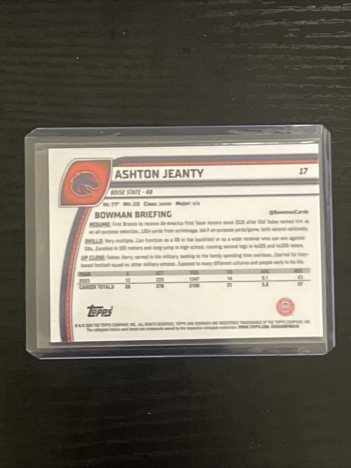 2024 Bowman U University Chrome ASHTON JEANTY 1st Bowman #17 | eBay