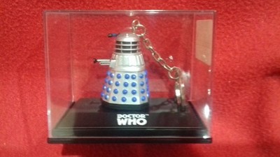 Dr Who silver and blue Dalek key ring in display case | eBay UK