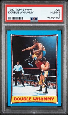 1987 Topps WWF Double Whammy Rougeau Bros #27 PSA 8 WWE Wrestling RC ...