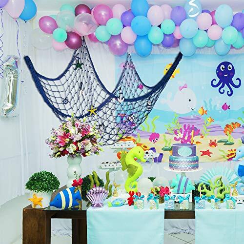 Decorative Fishnet Nautical Fishing Net Wall Hanging Decor, 8 Pieces ...