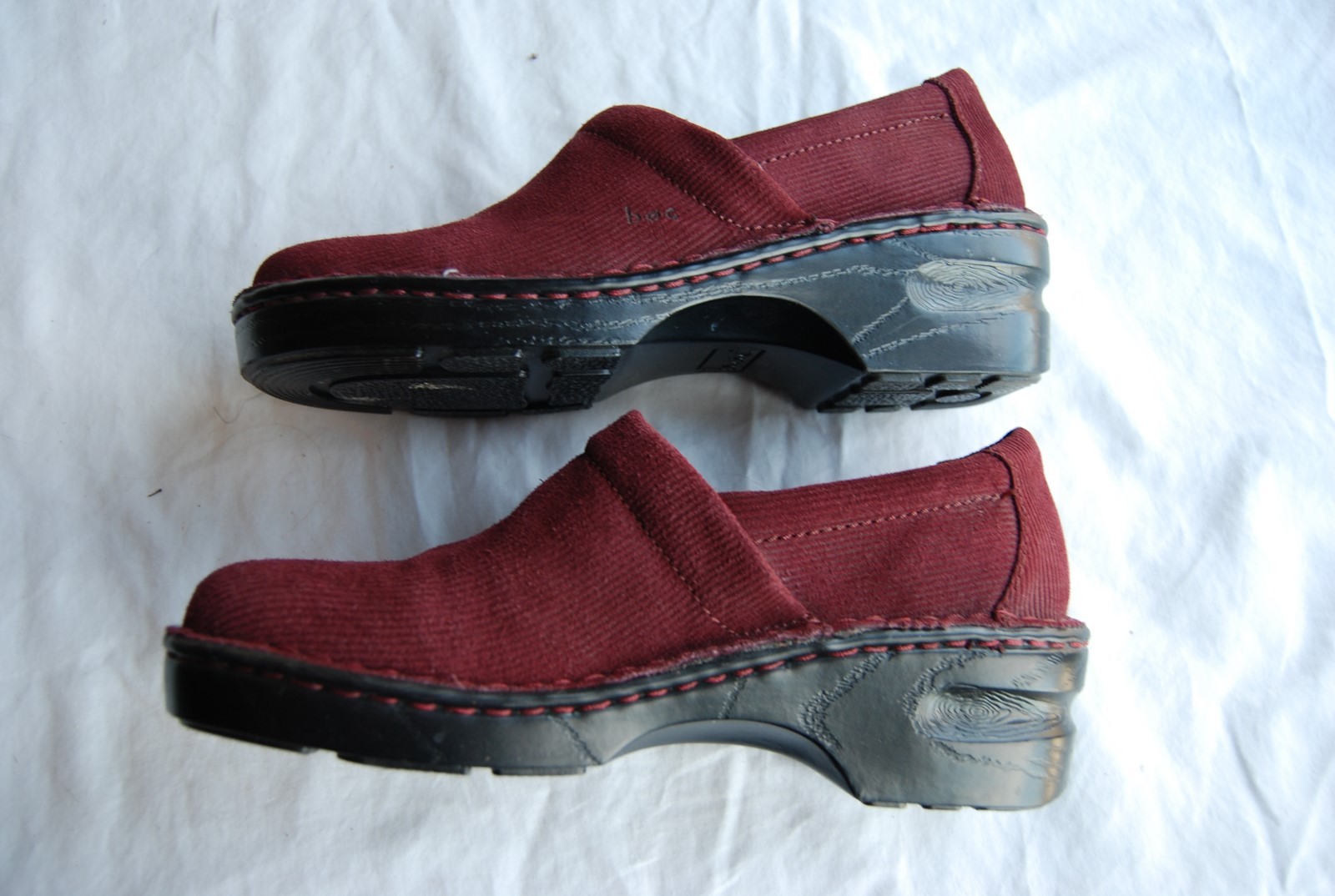 Burgundy Wine Corduroy Fabric B.O.C. Born Concept Clogs 9 M | eBay