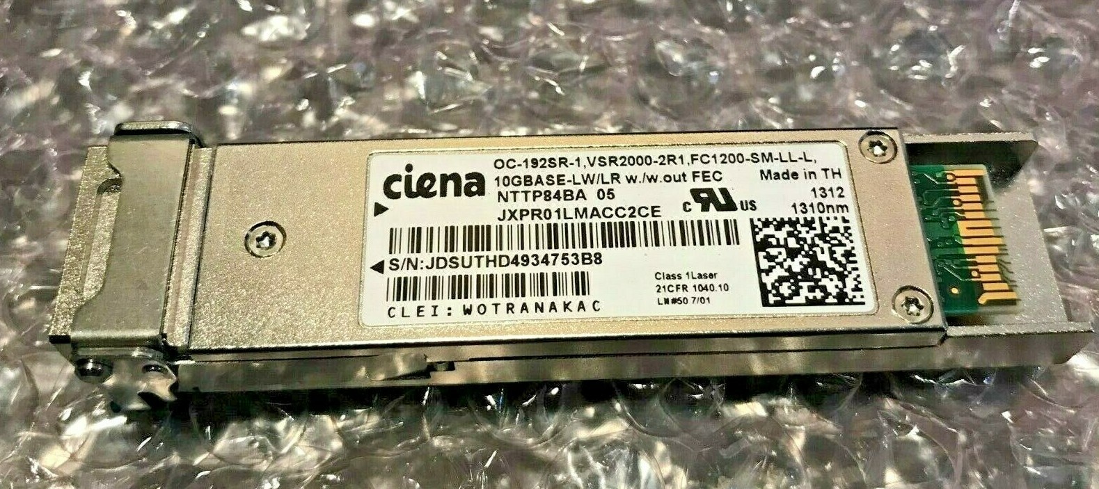 Ciena NTTP84BA 10GBase-LW/LR FEC 1310NM XFP Transceiver JXPR01LMACC2CE ...