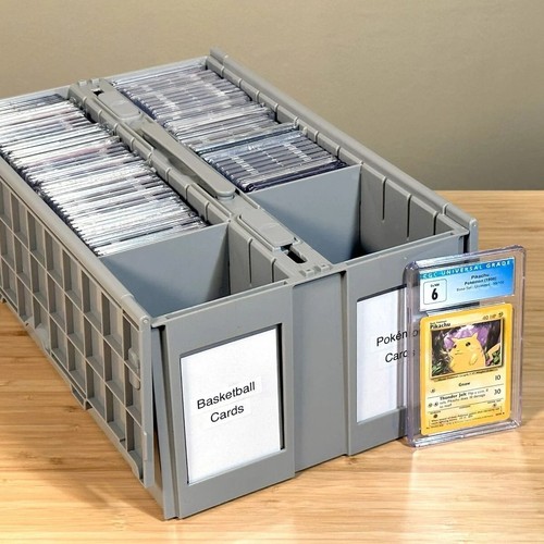 BCW Graded Card Bin 2 Row Gray Long Term Storage Box Hold PSA BGS SGC ...