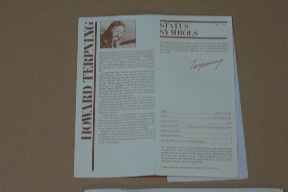 HOWARD TERPNING 'Status Symbols' LE SN 216/1000 Native Plains Warrior ...