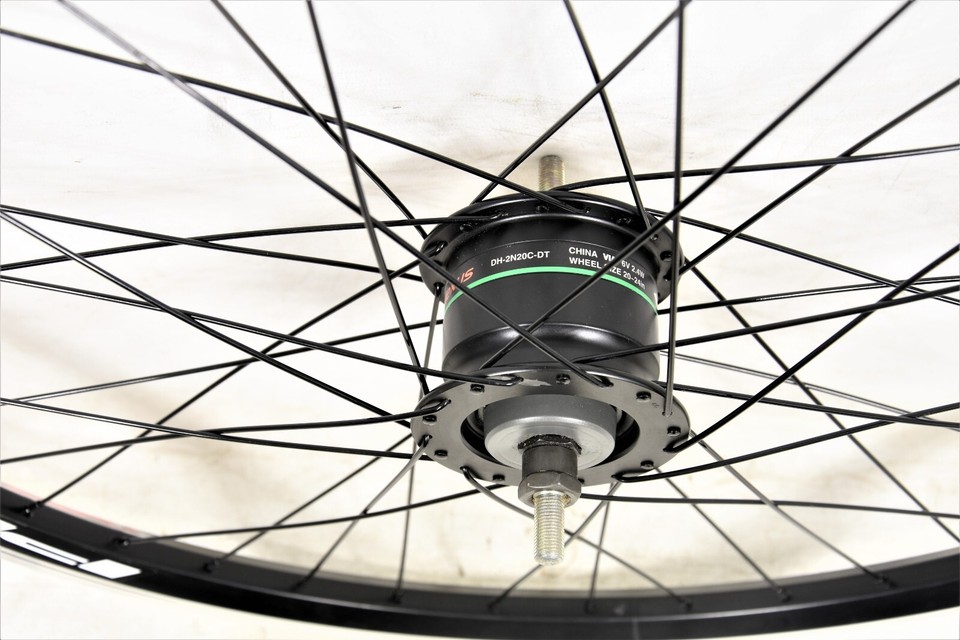 24” 507 SHIMANO NEXUS DH-2N20C-DT DYNAMO HUB FRONT WHEEL BLACK RIM ATB ...
