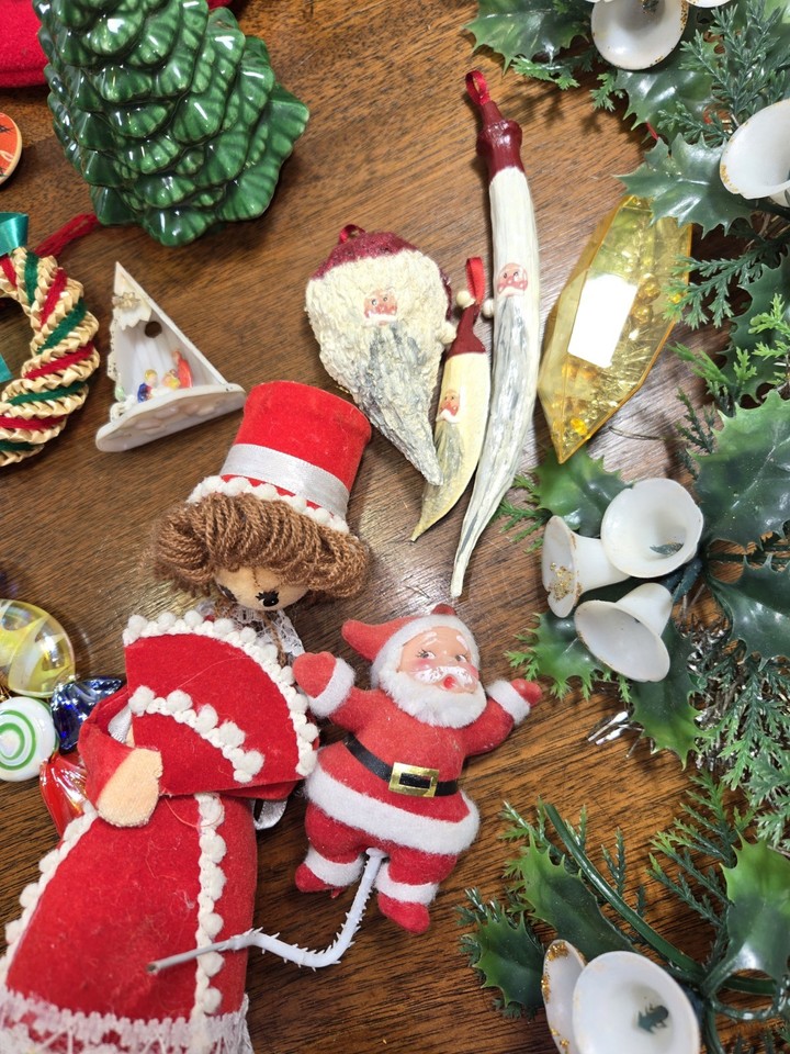 Lot of 75+ Vintage Christmas Ornaments 1960-1980’s Wood Felted Plastic ...