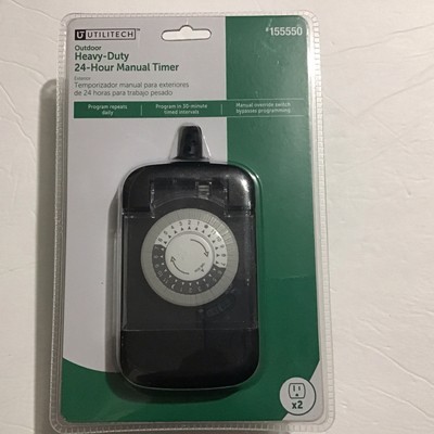 Utilitech Outdoor Heavy Duty 24 Hour Manual Timer #155550 | eBay