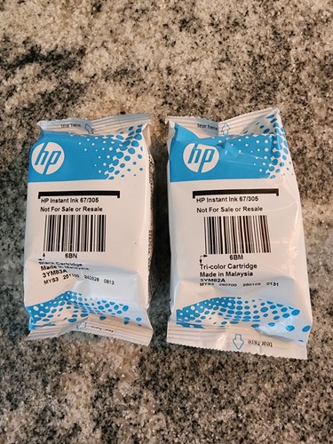 HP Instant Ink Cartridges 67/305 Black & Tri-Color Genuine NIP No Box ...