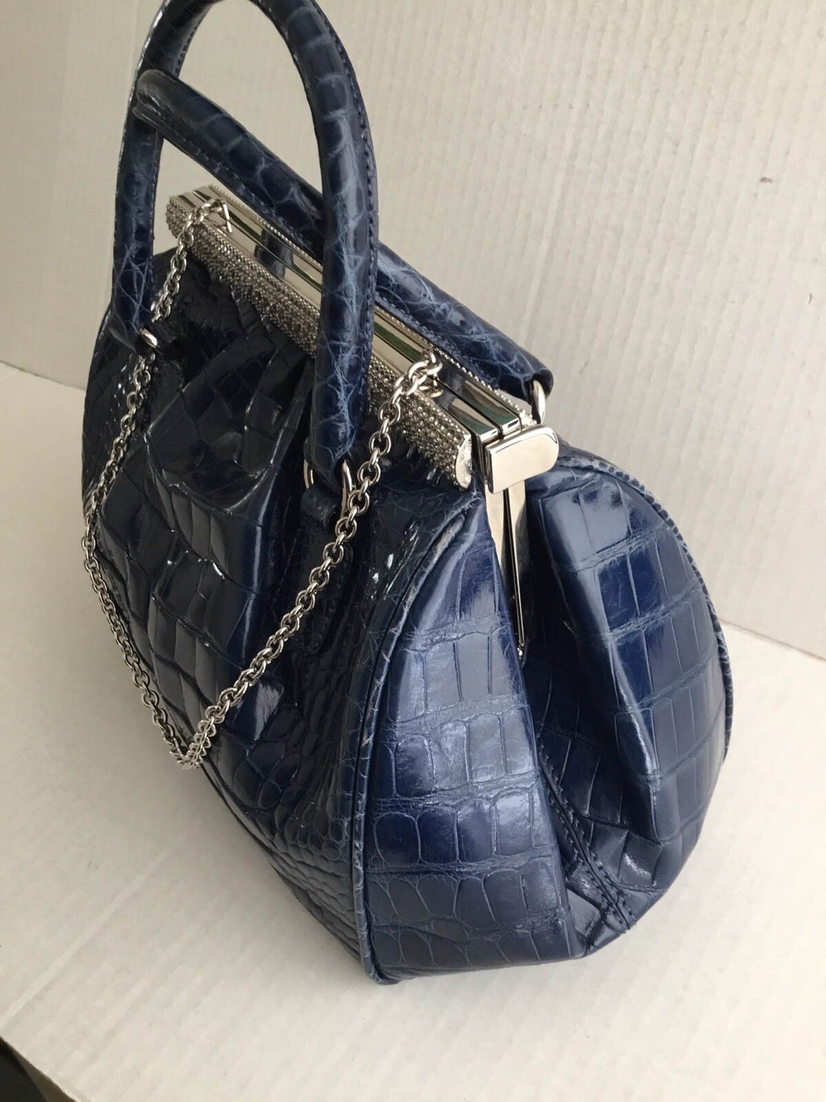 100% Authentic Limited Edition Valentino Garavani Blue Alligator ...