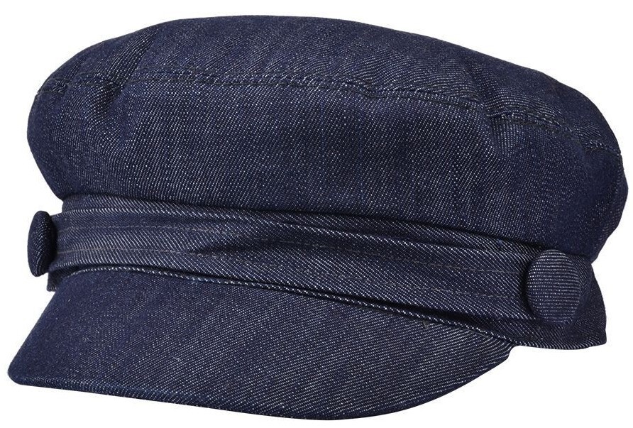 Fiddler Breton Cap Hat Blue Denim Greek Fisherman Sailor Barge Mens ...