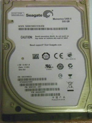 Seagate ST9500325AS P/N: 9HH134-287 FW:0003SDM1 Laptop 500GB 2.5" SATA ...