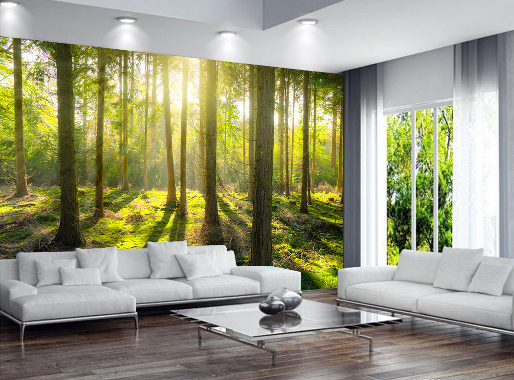 Green Tree Plant Wall Mural Forest Photo Picture Wallpaper Bedroom ...