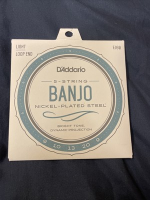 3 Sets D'Addario EJ60 5 String Banjo Nickel Wound Light Gauge Strings ...