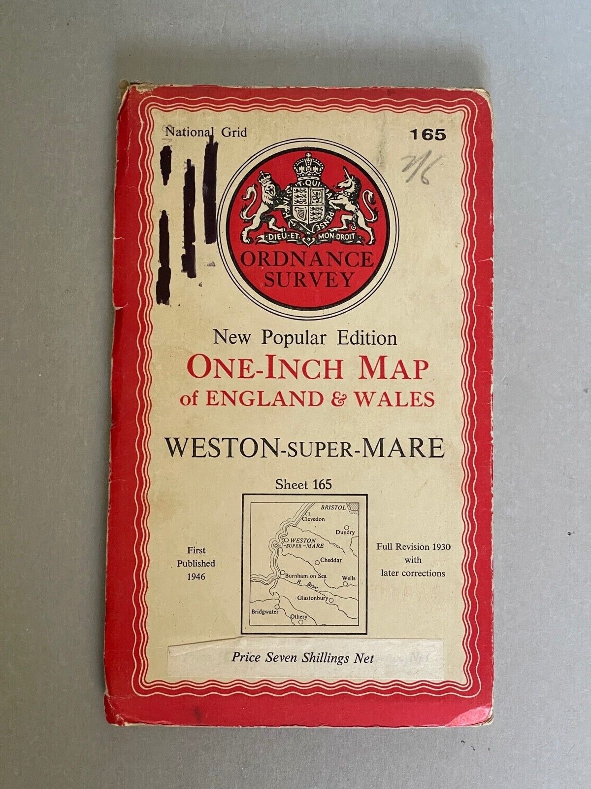 Vintage Ordnance Survey One Inch Cloth Map, of Weston-super-Mare, no ...