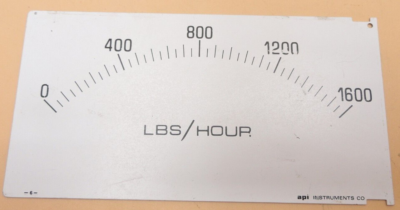Analog Meter Faceplate (LBS / HOUR) 0 - 1600 Used (Qty 1) | eBay