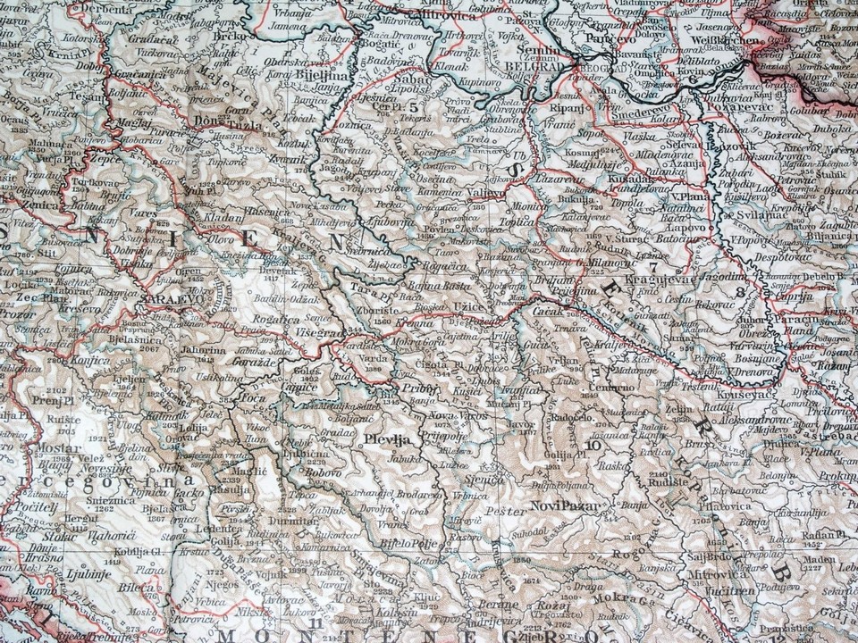 1928 VINTAGE MAP OF YUGOSLAVIA SLOVENIA CROATIA MONTENEGRO SERBIA ...