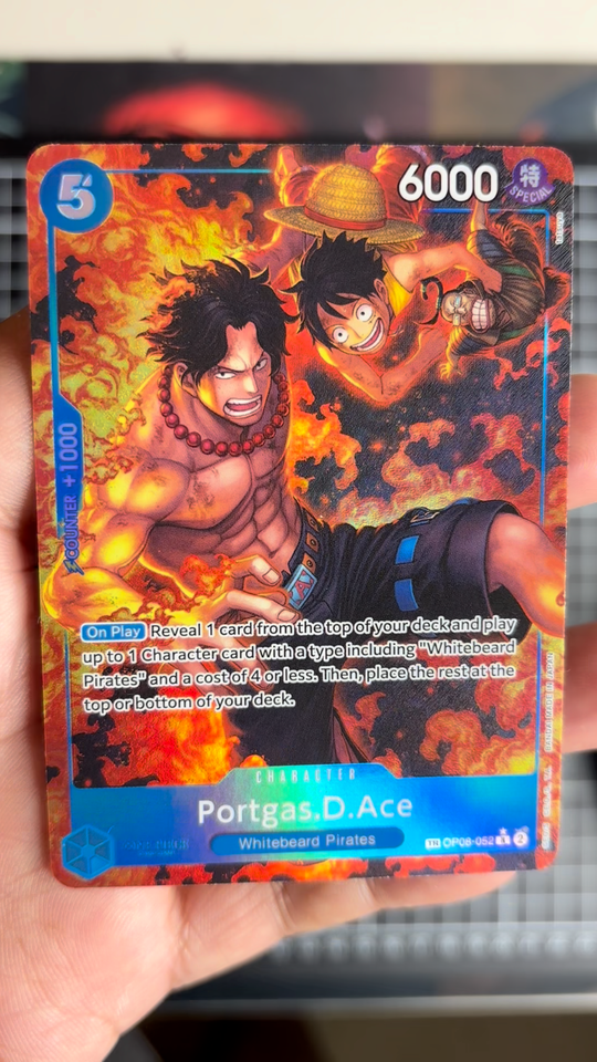 Portgas D Ace OP08-052 TR Treasure Rare Alt Art One Piece Royal Blood ...