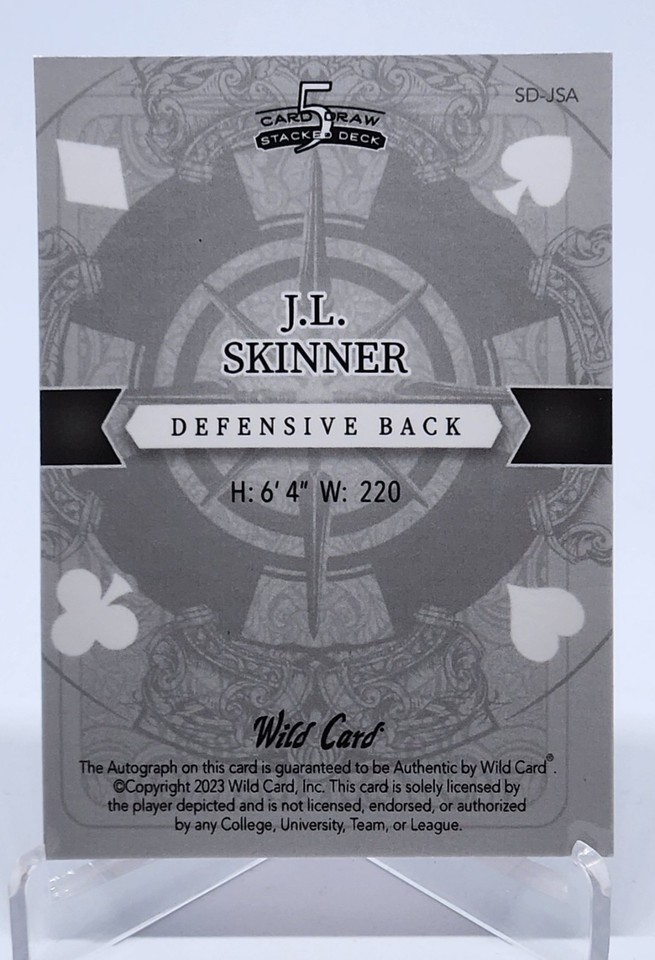 2024 Wild Card 5 Card Draw Stacked Deck SD-JSA JL Skinner 1/1 Black ...